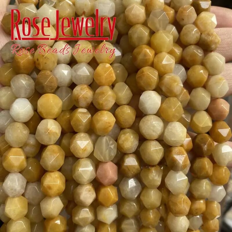 Натуральные желтые топазы бусины Rose and Beads 6/8/10 мм 10mm 38pcs beads