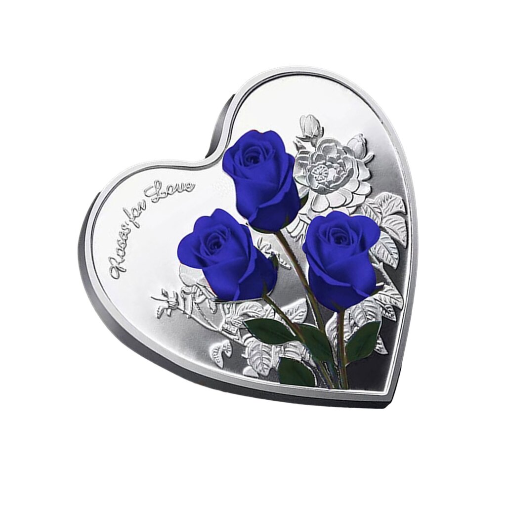 Металлическая монета в форме сердца на тему любви, коллекционные памятные вещи, Очаровательные розы, памятные монеты, подарок на День Святого Валентина