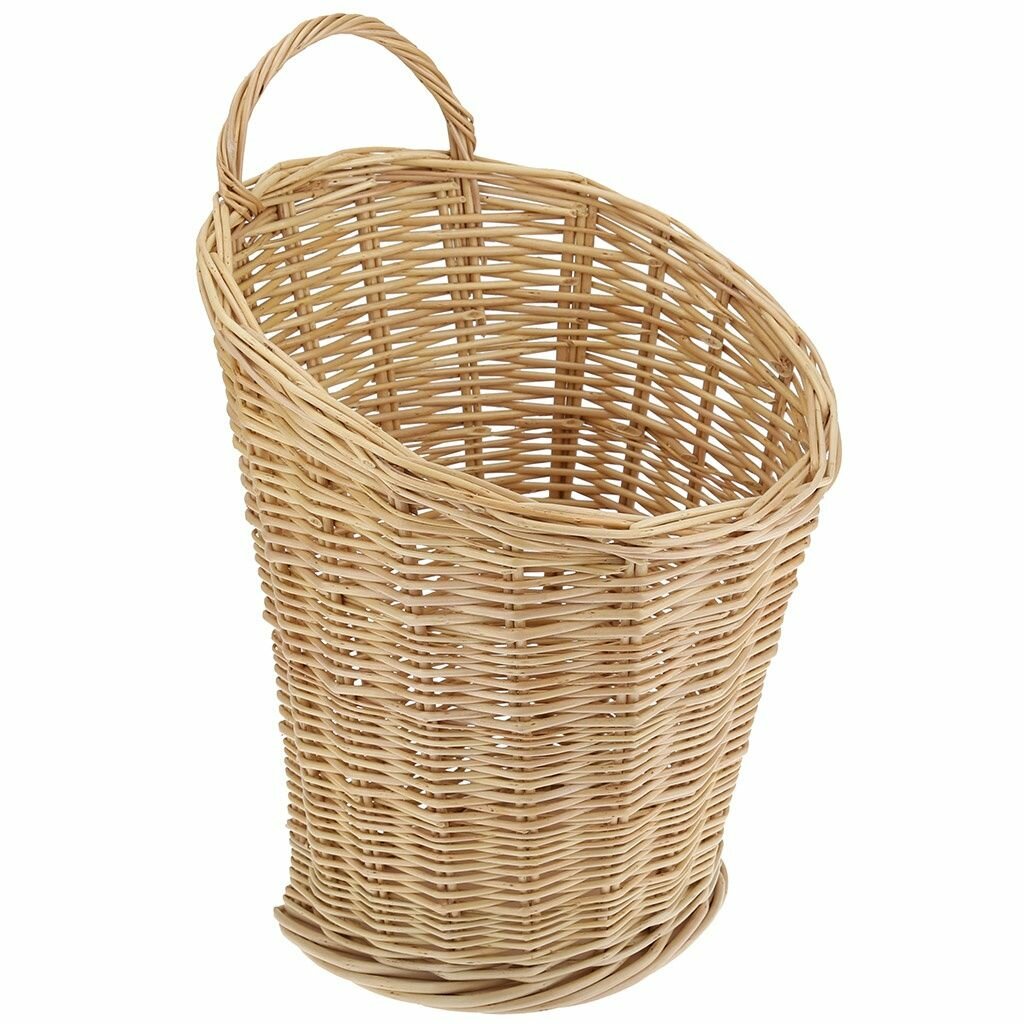 Корзина Вятская корзина плетеная "Пристенная" 30х25х35/42 см, дно из березовой фанеры, стенки из ивовой лозы, с ручкой, ручное плетение (ИНП106)