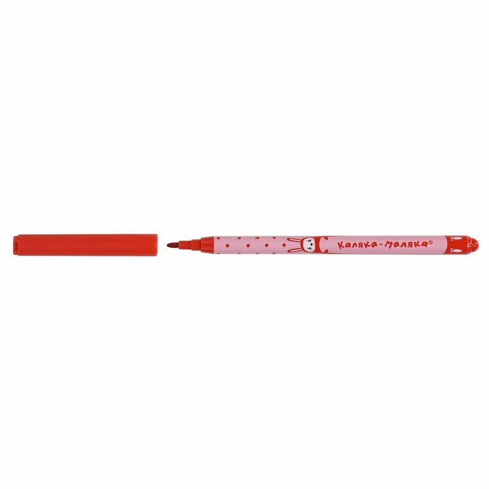 Фломастеры Каляка-Маляка "Зайчики", классические, 18 цветов, круглый корпус, легкосмываемые (ФПРКМ18)