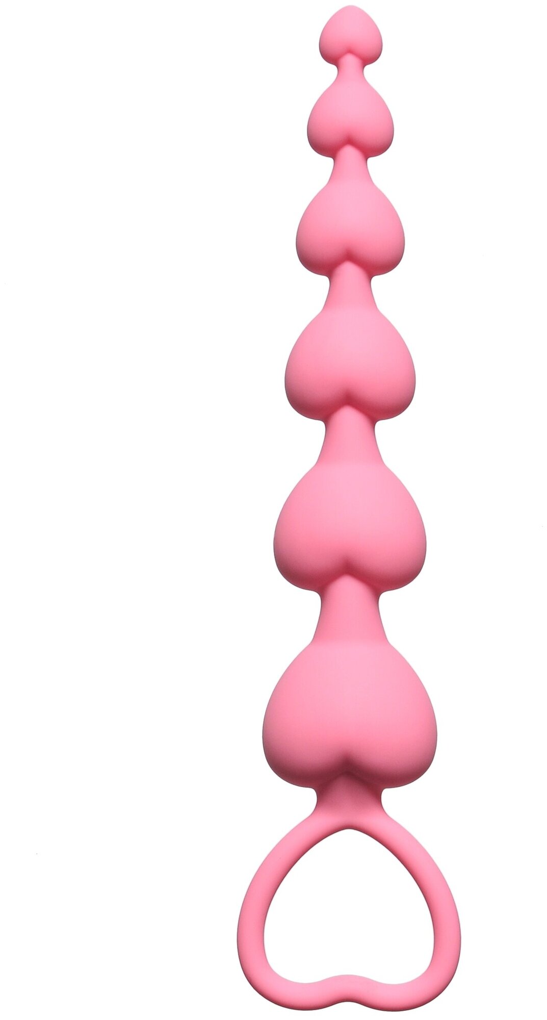 Розовая анальная цепочка Heart s Beads Pink - 18 см. 4101-01Lola