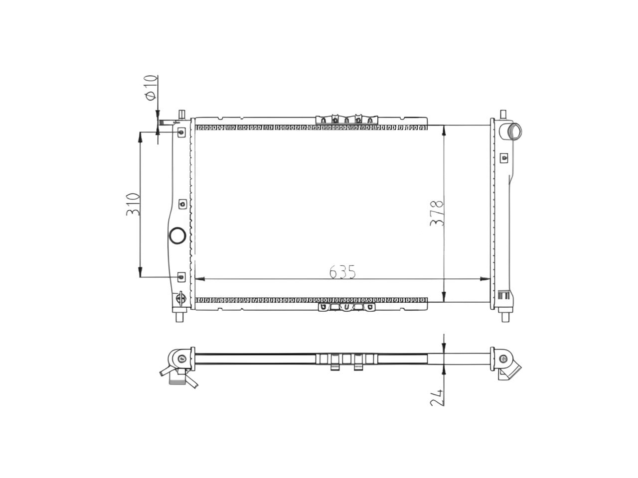 UNIO RAD-10062 (96182261 / 96559564 / P96182261) радиатор охлаждения двигателя Daewoo (Дэу) Lanos (Ланос) (klat) 9