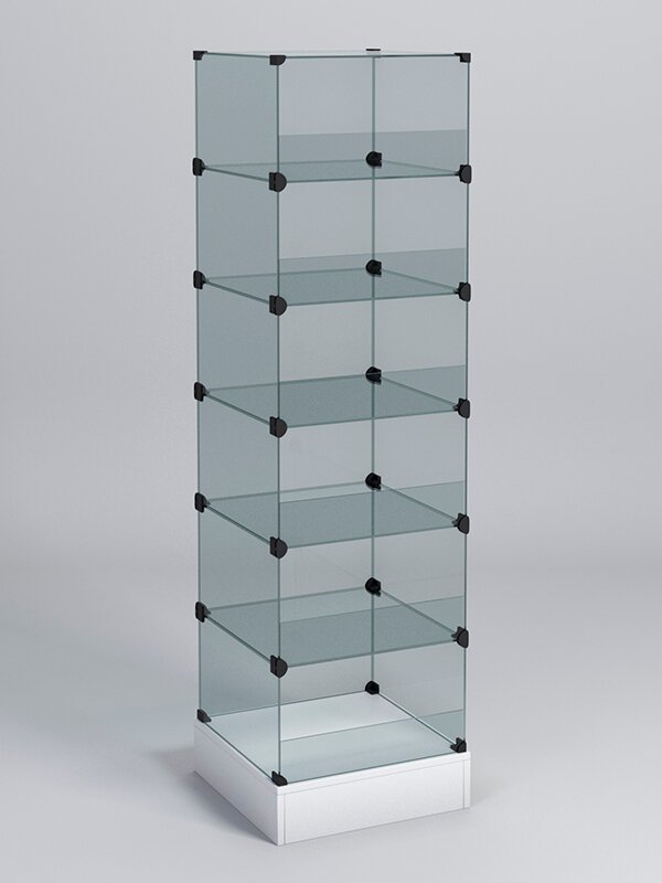 Витрина "КУБ" №502-КО стаканчик (без дверок, передняя стенка - стекло), Белый