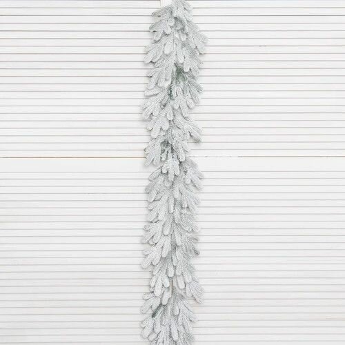 Хвойная ветвь Швейцарская заснеженная 180 см, 100% литая хвоя, ЕлкиТорг (52078)