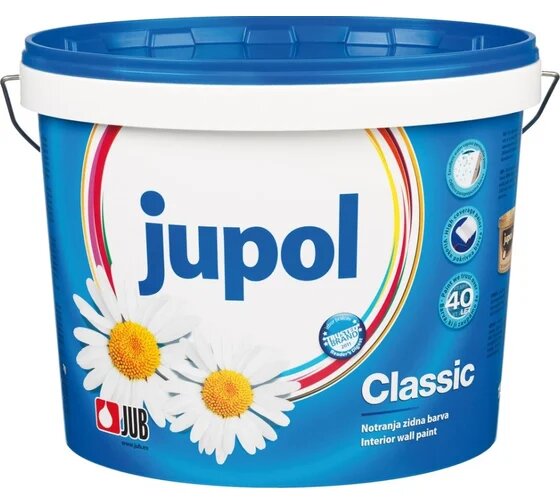 Краска JUB Jupol CLASSIC для стен и потолков, белая 10л
