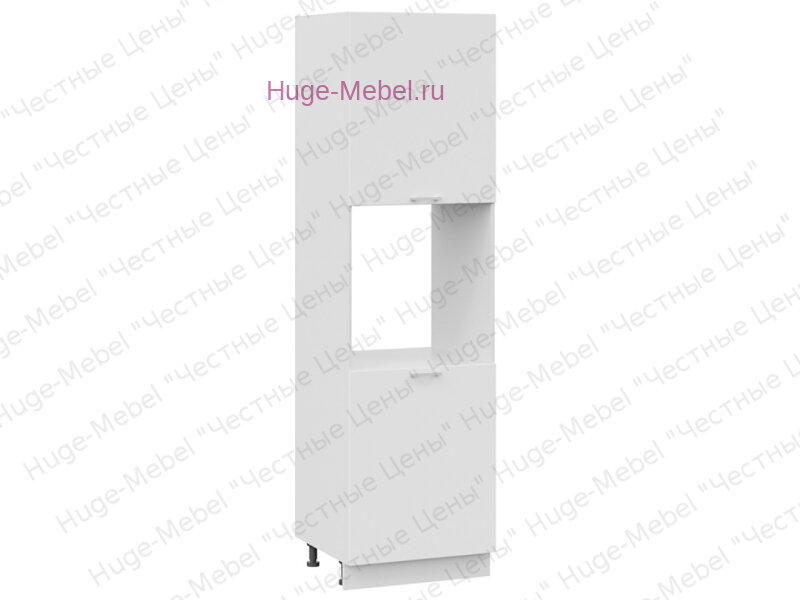 Пенал кухонный напольный с нишей 600 Катрин (софт вайт) Huge Mebel . Ширина 600 Высота 2132. Кухонные шкафы