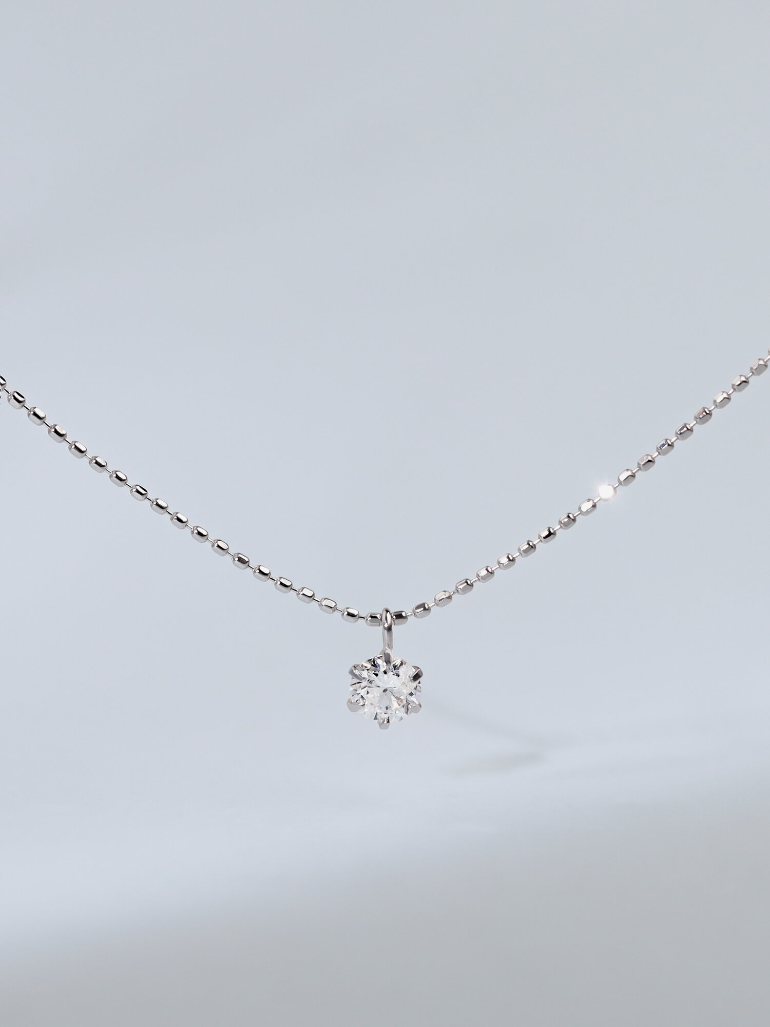 Колье, белое золото, 750 проба, бриллиант