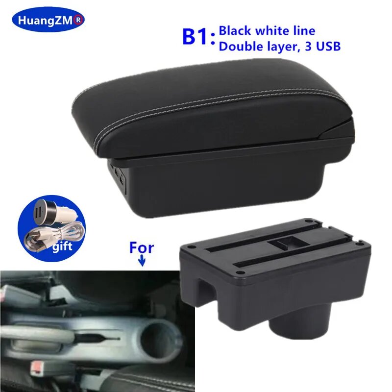 Центральный Подлокотник Hyundai Accent Tagaz, Ящик Для Хранения, кожа/АБС-пластик