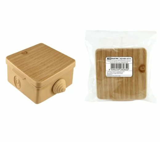 Коробка распаячная 65x65x50 IP54 сосна TDM