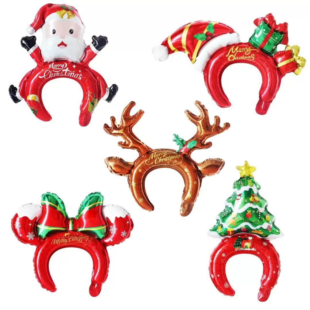 Рождественский воздушный шар из фольги на палочке: Дед Мороз, Снеговик, мультяшный персонаж, украшение для