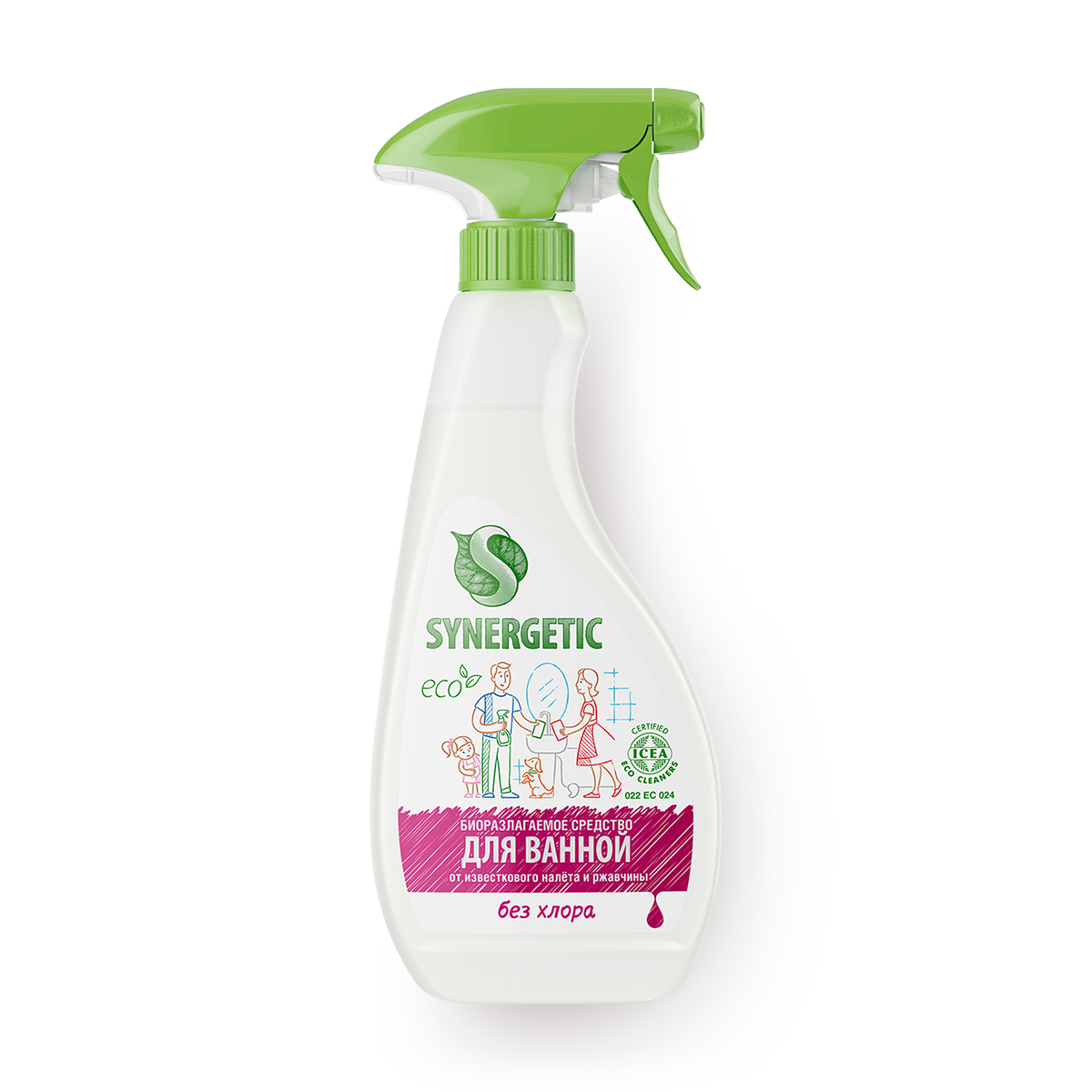 Спрей чистящий Synergetic от известкового налета и ржавчины, для ванной, без хлора, 500 мл