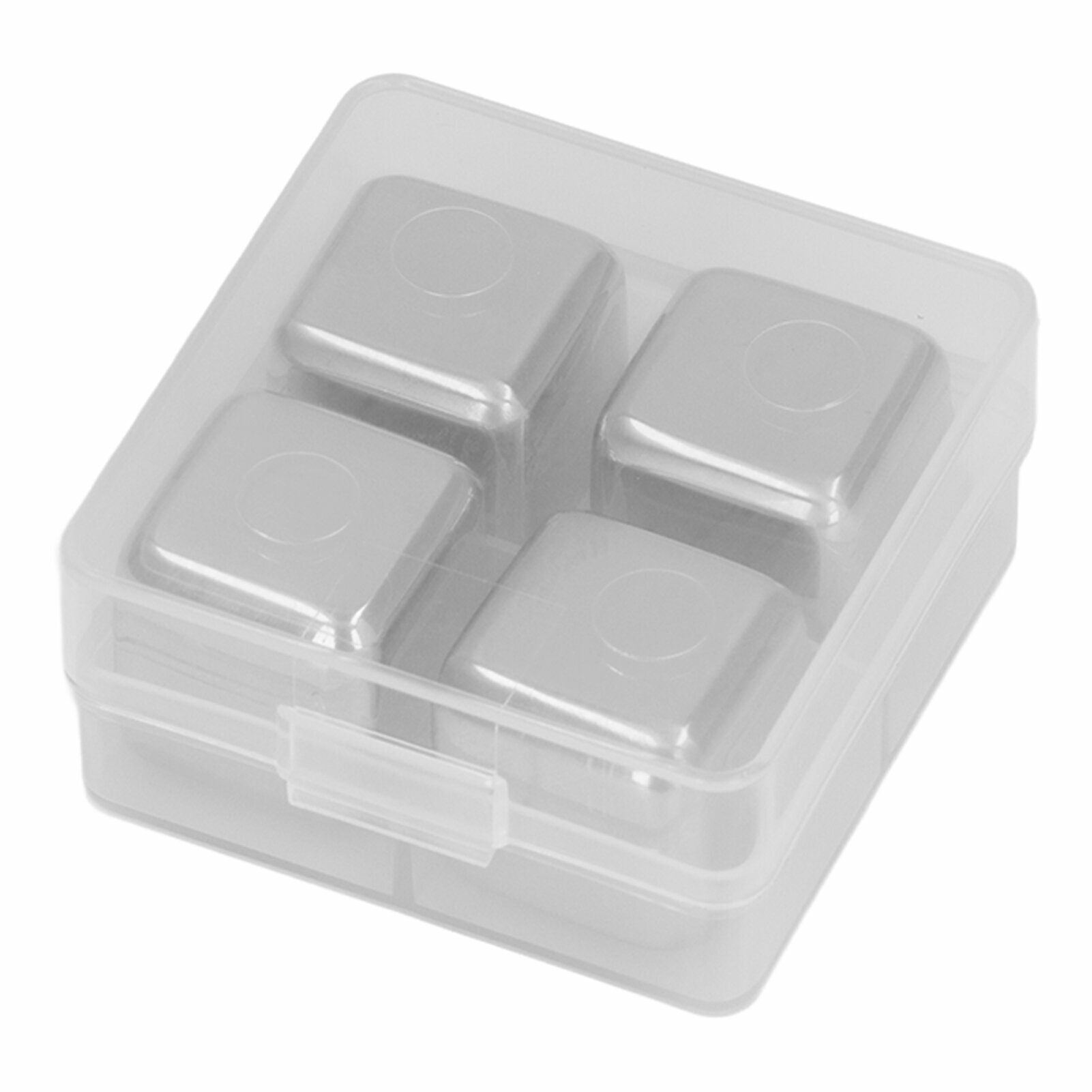 4pcs Whisky Stones Stones из нержавеющей стали кубик безвредной многоразовые камни с коробкой для хранения на день рождения Валентин