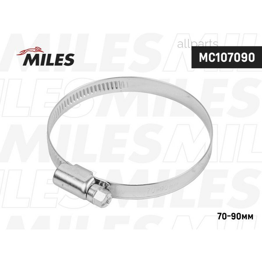 MILES MC107090 Хомут червячный 9мм 70-90мм нерж.
