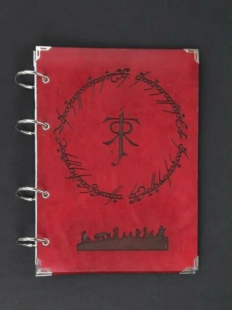 Блокнот на механизме перекидной из натуральной кожи ручной работы Lord of the Rings Братство Кольца