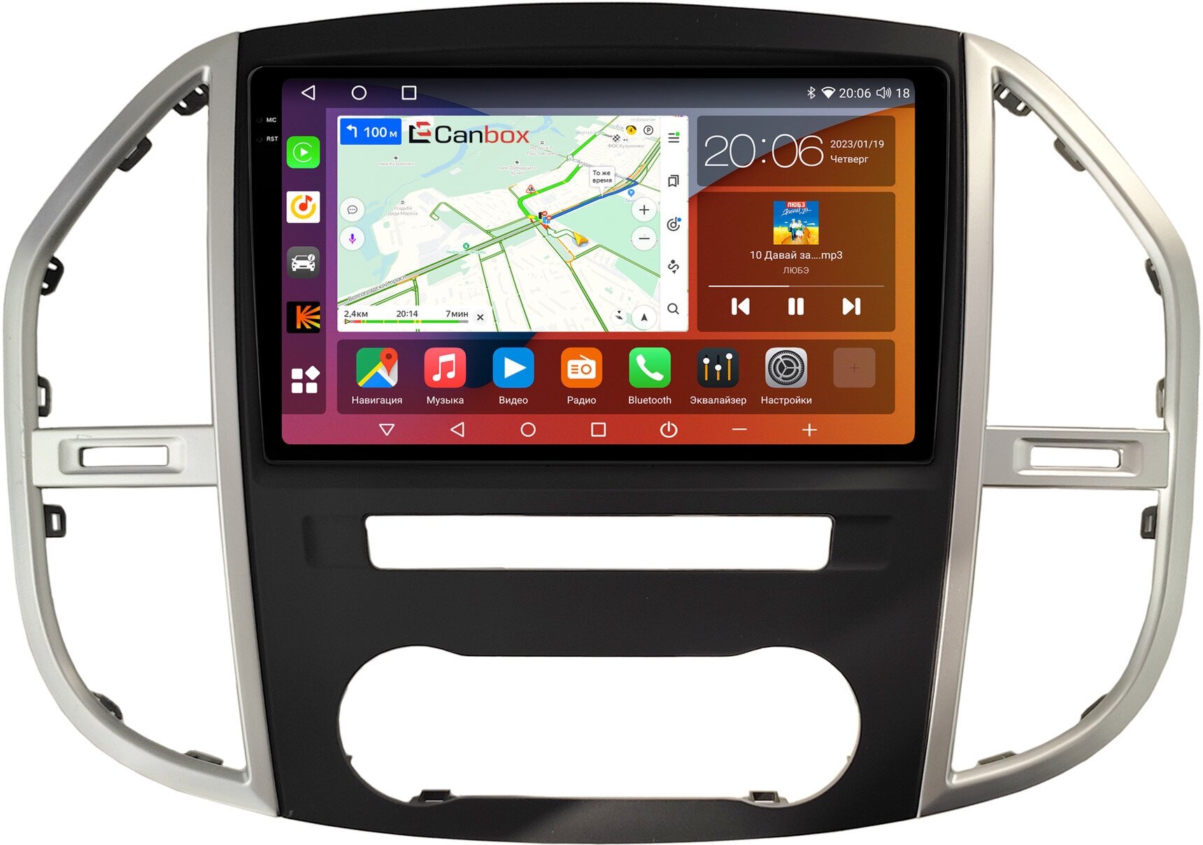 Штатная магнитола Canbox EVO 2K 5830-10-3045 Mercedes-Benz Vito 3 (w447) 2014-2024 Android 14 (4G-SIM, 12/256, DSP, QLed, AI, 360)