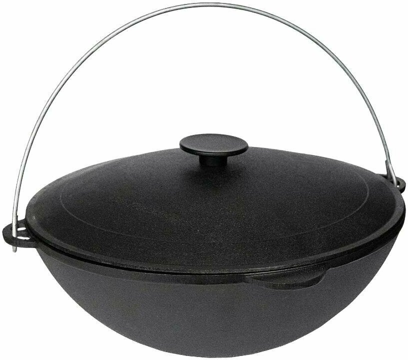 Казан с крышкой походный гардарика Туризм 8л, 36см, чугун (1608-3)