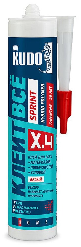 Строительный клей KUDO Клеит все, sprint, гибридный, 280 мл, белый