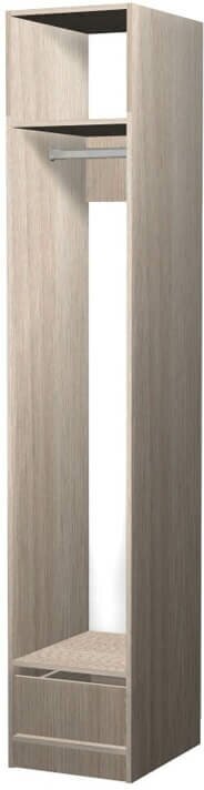 Гардеробная система, модуль Нордвин 17, Легкомаркет, 40х60х220, полка, штанга, ящик, ясень шимо светлый