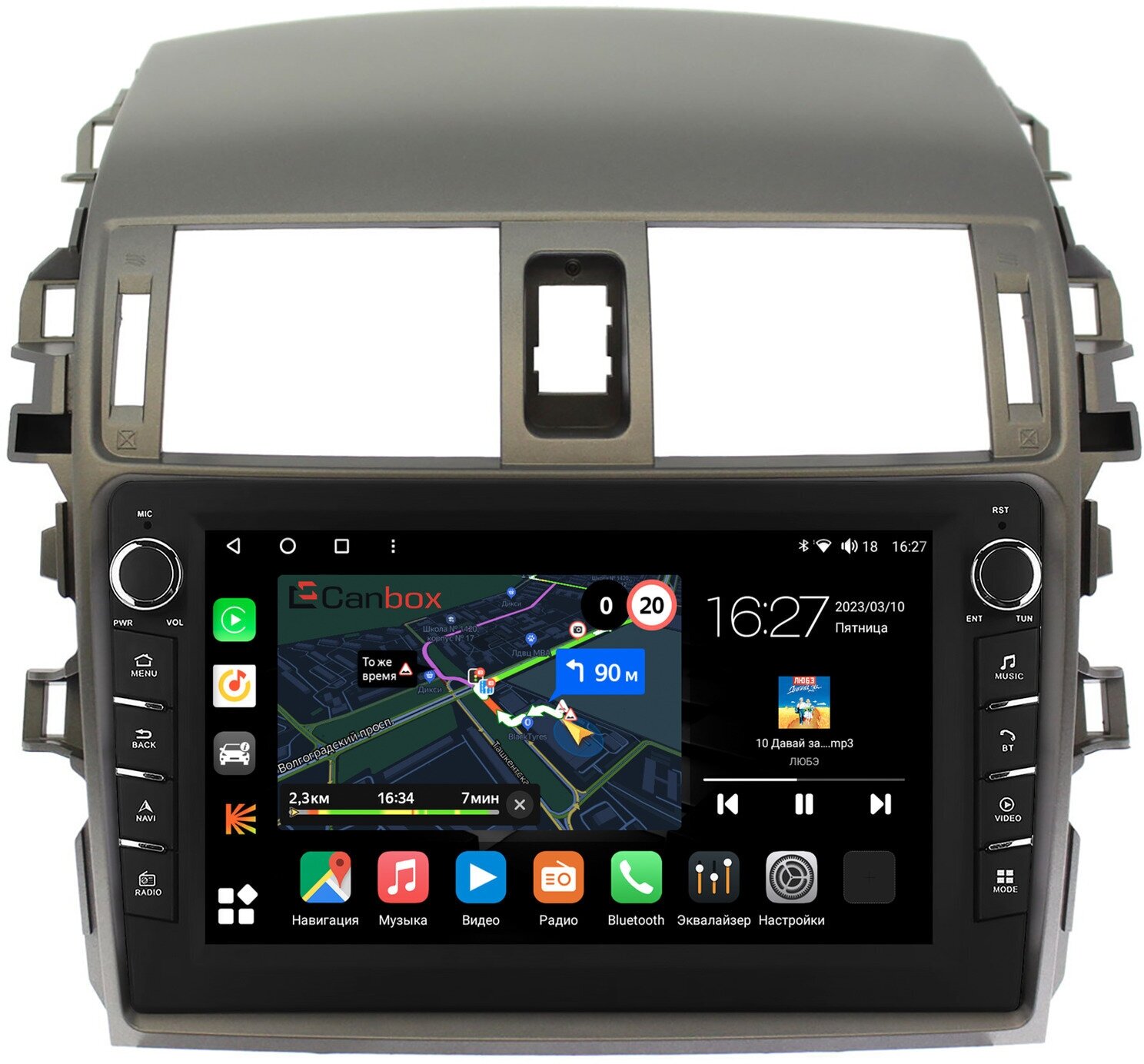 Штатная магнитола Canbox M-Line 7831-9061 Toyota Corolla (E150) 2006-2013 Android 10 (4G-SIM, 2/32, DSP, IPS) С крутилками