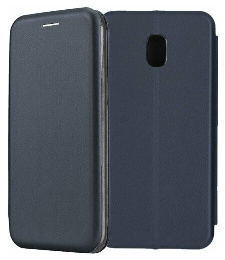 Чехол-книжка для Samsung Galaxy J3 (2017) J330 темно-синий / подставка, отделение для карт