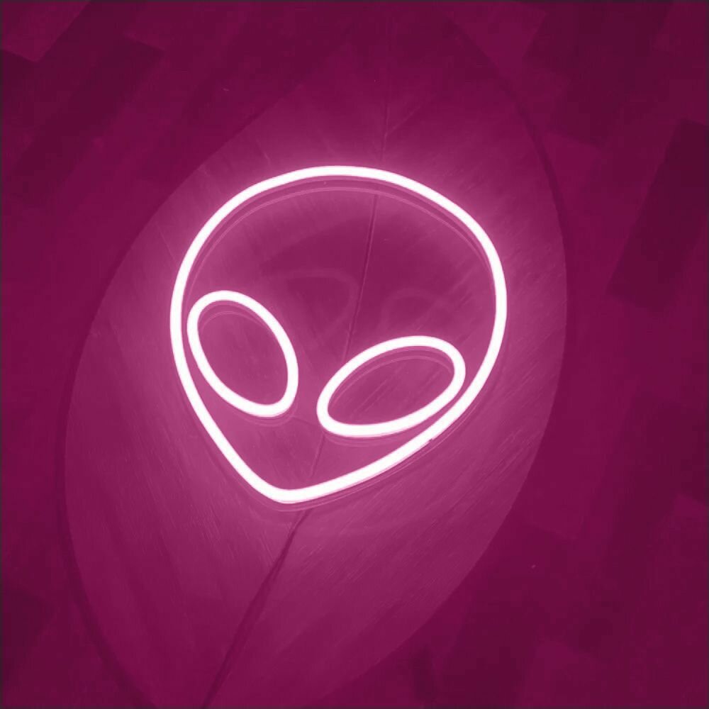 Неоновый ночник Elmarto Инопланетянин, 40х35 см, фиолетовый