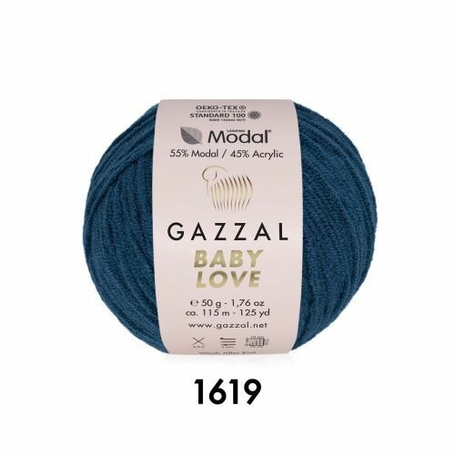 Пряжа Беби Лав Газал, Baby Love Gazzal (1619), 50 г, 115 м, 55% модал, 45% акрил (2 шт.)