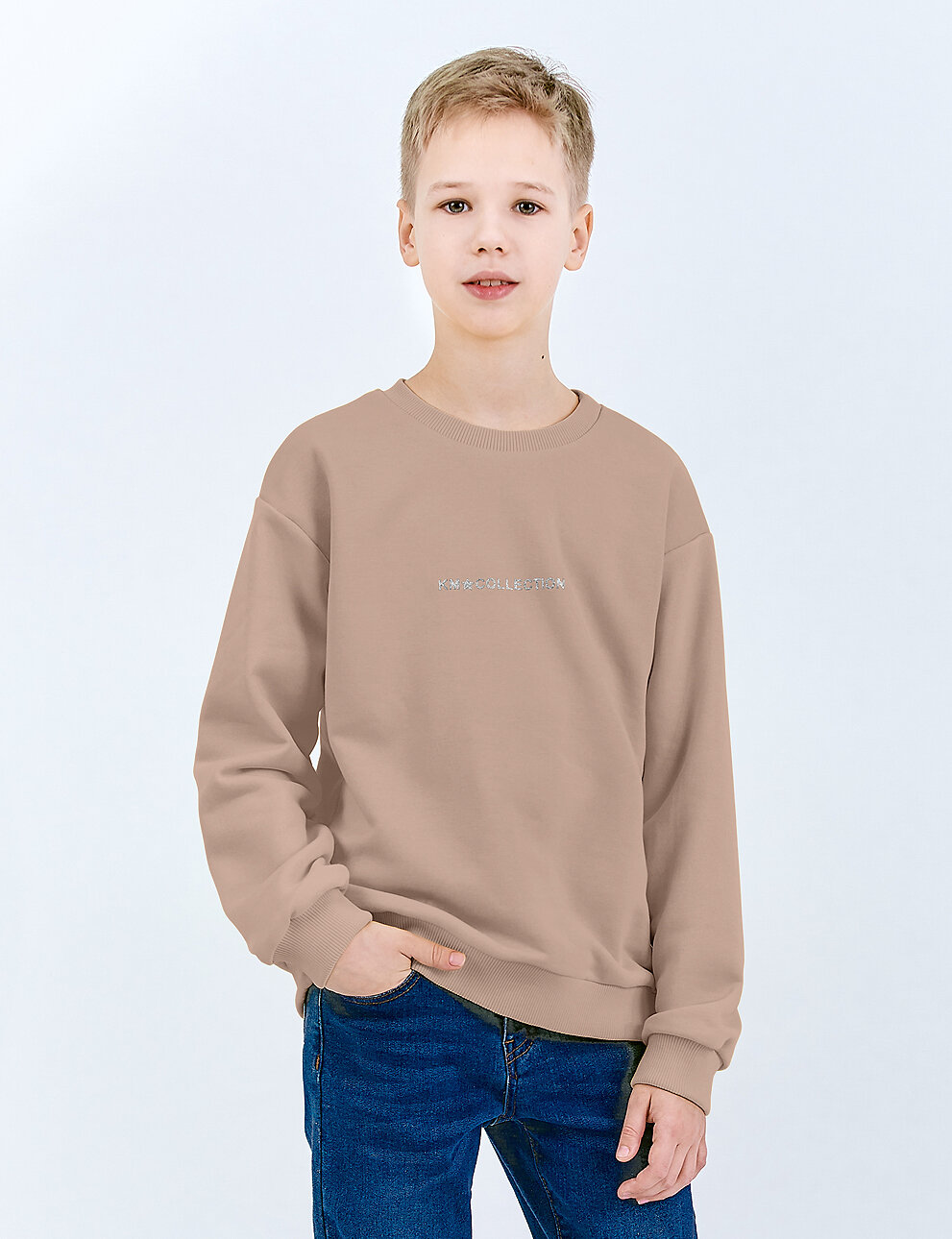 Свитшот детский оверсайз школьный толстовка без капюшона