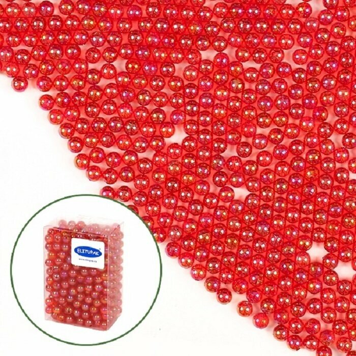 Бусины "Хамелеон" красные 8 мм (130 г)