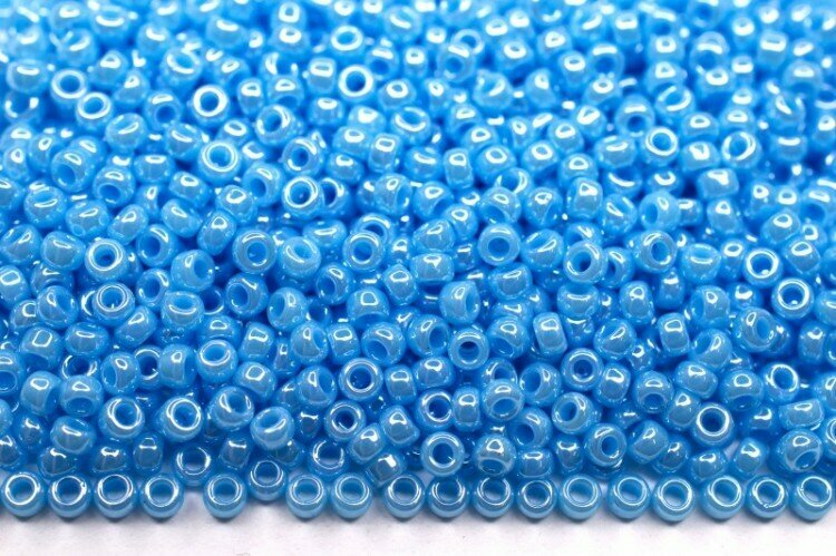 Бисер японский MIYUKI круглый 11/0 #0433 голубой, глянцевый непрозрачный, 10 грамм