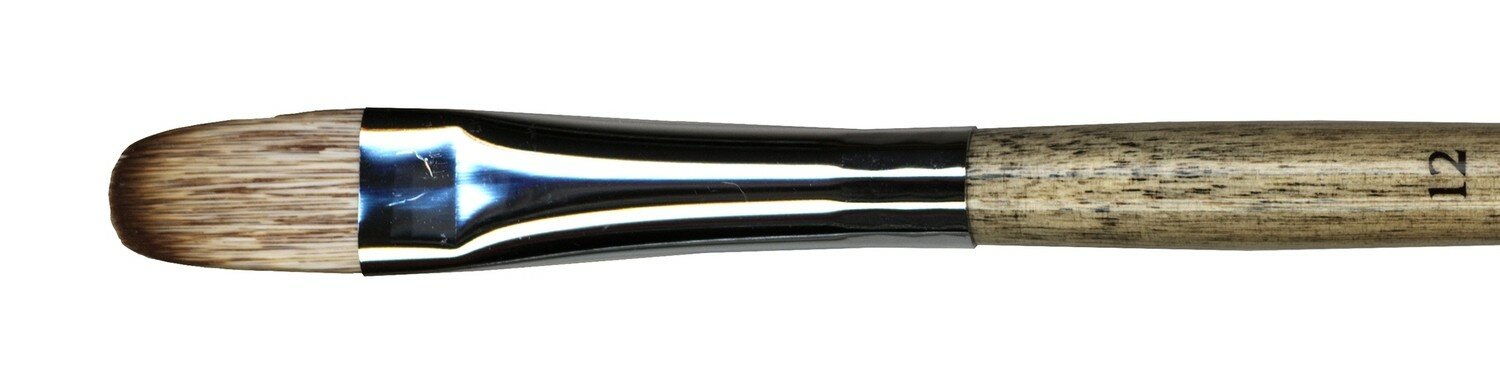 Кисть для акварели синтетика имитация мангуста овальная ROUBLOFF серия 1Т34 №12 ручка короткая