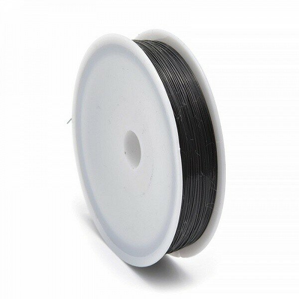 Проволока для бисера, диаметр 0,5мм, длина около 30м, цвет черный, 1009-115, 1шт