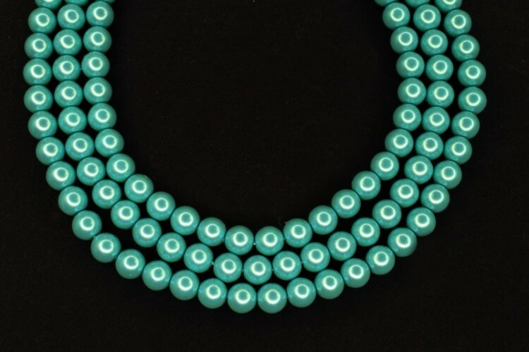 Жемчуг Preciosa, цвет 30019 бирюзовый радужный, 6мм, 10шт