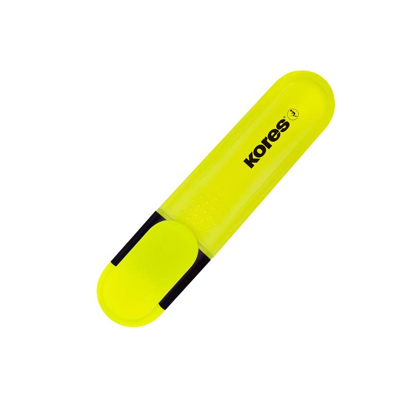 Маркер текстовыделитель Kores BRIGHT LINER PLUS, скош након, 0,5-5 мм, желт, 1315564
