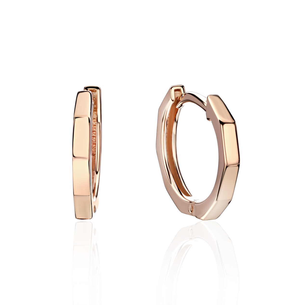 Серьги конго, красное золото, 585 проба