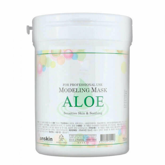 Anskin Original Маска для лица косметическая, альгинатная с экстрактом алоэ, успокаивающая, Aloe Modeling Mask , банка 700мл (240гр)