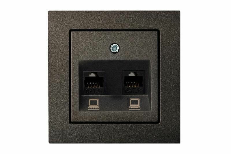 LIREGUS Розетка Компьютерная Двойная (2хRJ45) Антрацит LIREGUS EPSILON