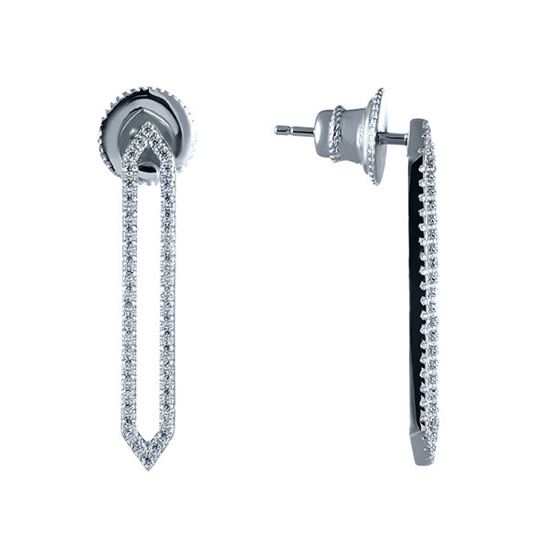 Серьги пусеты, серебро, 925 проба, фианит