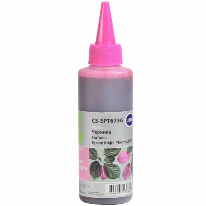 Чернила Cactus CS-EPT6736, светло-пурпурный, совместимые для Epson L800/L805/L810/L850/L1800