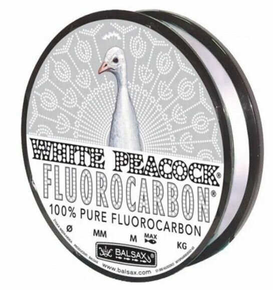 Флюорокарбоновая поводочная леска Balsax White Peacock Fluorocarbon 30м 0,16кг, прозрачная (10 штук)