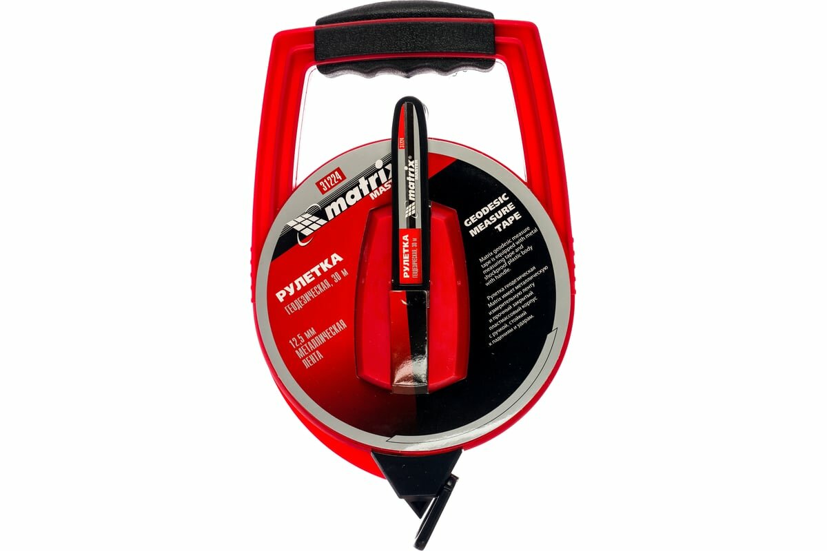 MATRIX Рулетка геодезическая, 30 м х 12,5 мм, металлическая лента, закрытый корпус// MASTER 31224