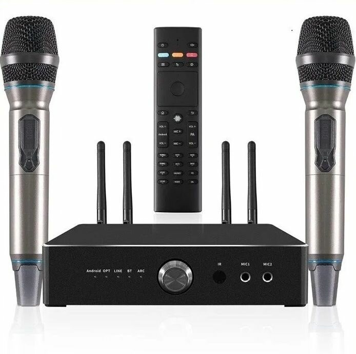 REXUS SA-2K - караоке усилитель, он-лайн ANDROID, Bluetooth, HDMI, Optical, 300Вт, 2 радиомикрофона
