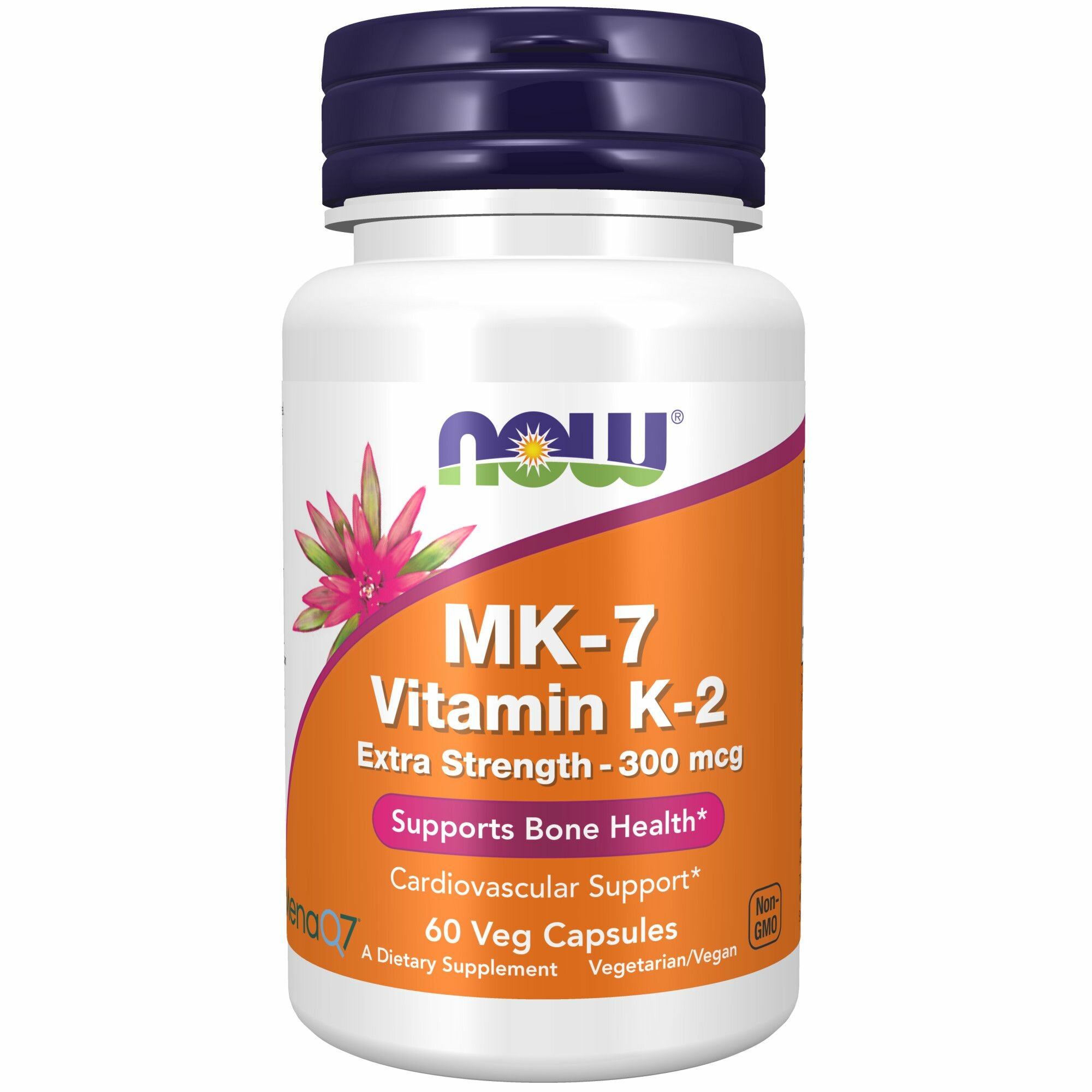 NOW Vitamin K2 MK7 300 mcg, Витамин К2 МК7, здоровье сердечно-сосудистой системы, 60 капсул