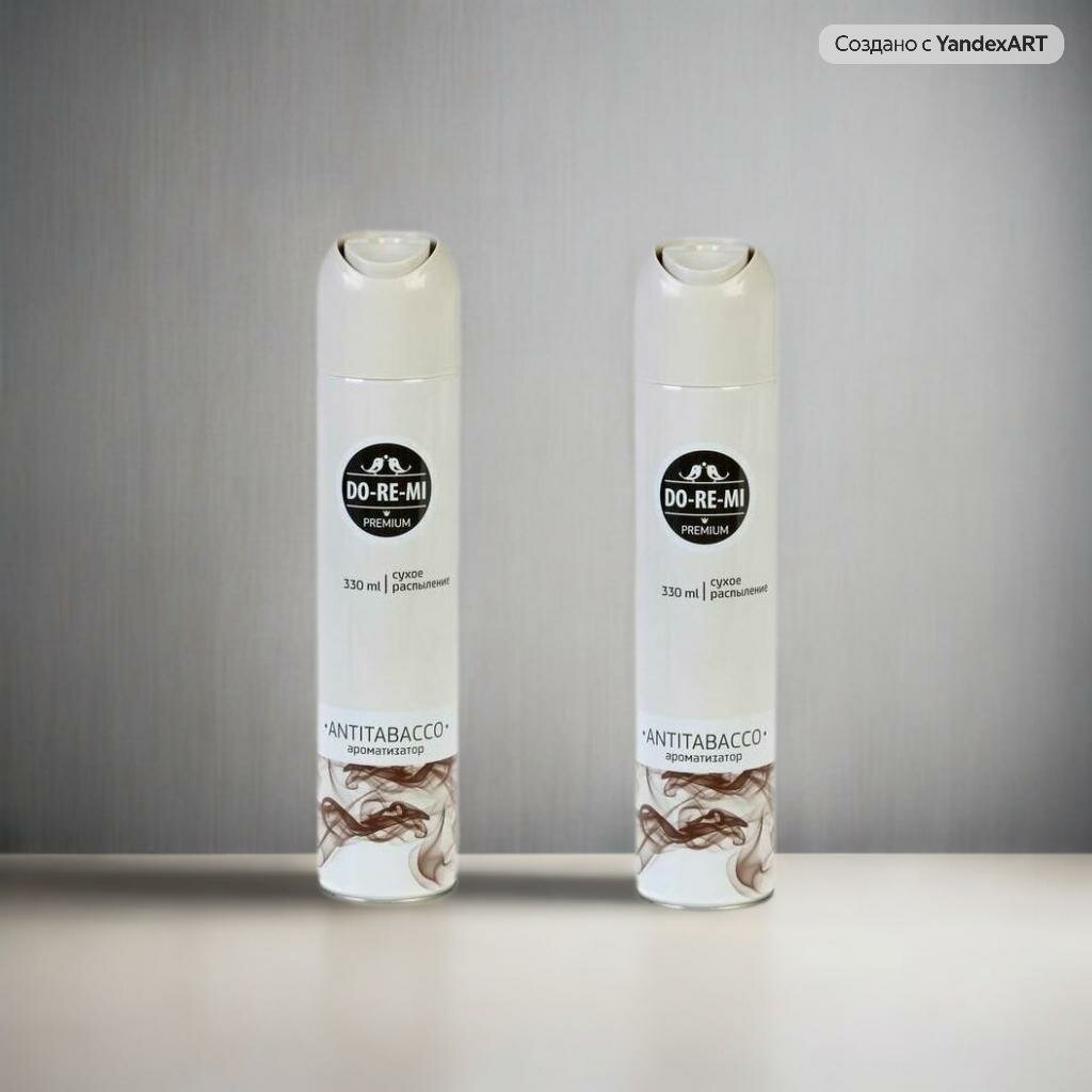 Освежитель воздуха ДО-РЕ-МИ Premium сухое распыление, антитабак, 330 мл, 2 шт
