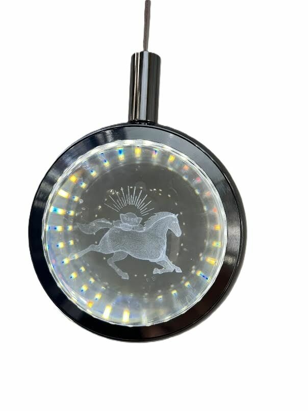 Подвесной светодиодный светильник хром (лошадь)