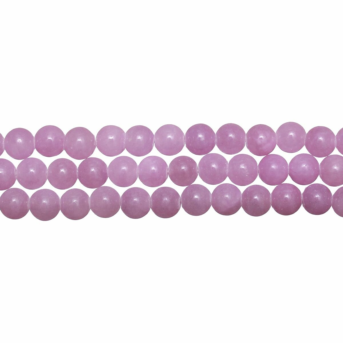 Бусины каменные, жадеит, сиренево-розовый, 6мм, 62 шт, низка
