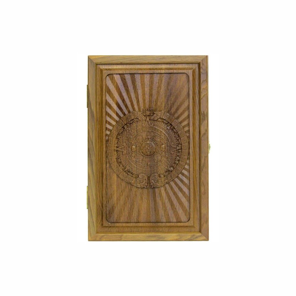 Резные дорожные нарды из массива мореного дуба Календарь Майя 36х46 см 999-72-14