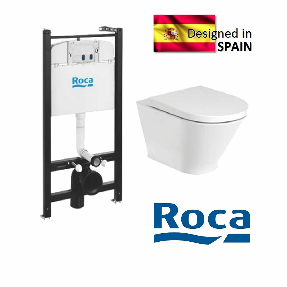Инсталляция с унитазом комплект Roca The Gap Round Rimless