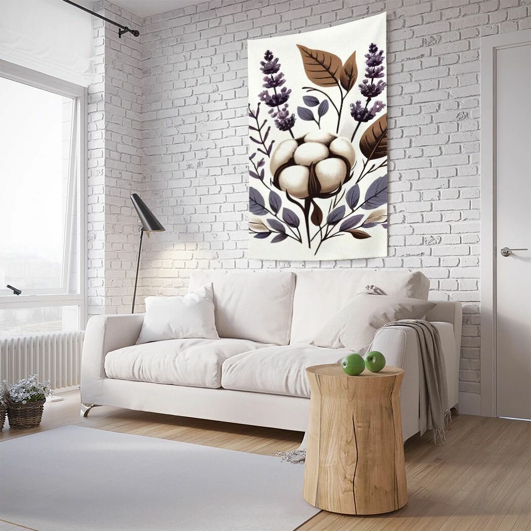 Вертикальное фотопанно на стену JoyArty "Нежный хлопок", из ткани, 150х200 см