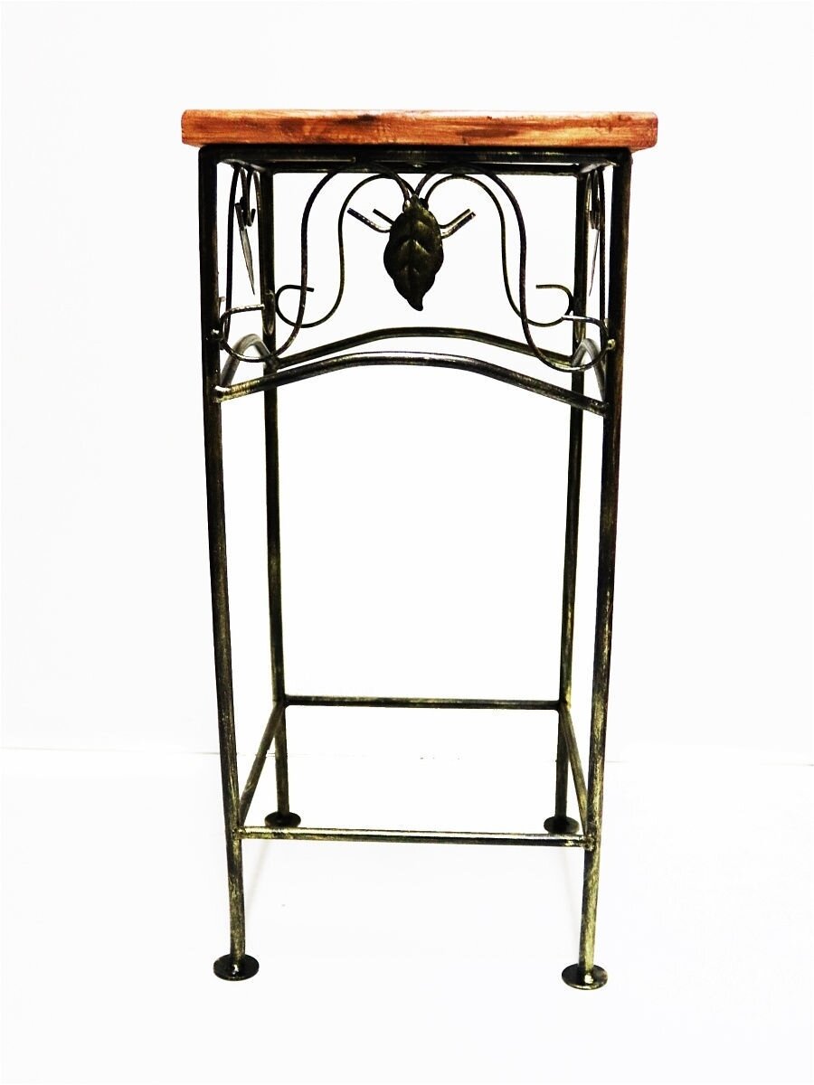 Металлическая подставка для цветов и кашпо, напольная с деревом, черный золотой