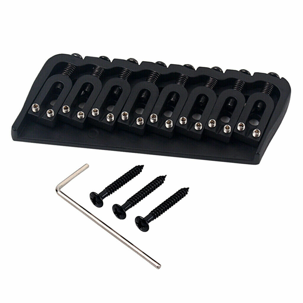 Бридж фиксированный для 8-ми струнной мультимензурной электрогитары, PARTS, чёрный